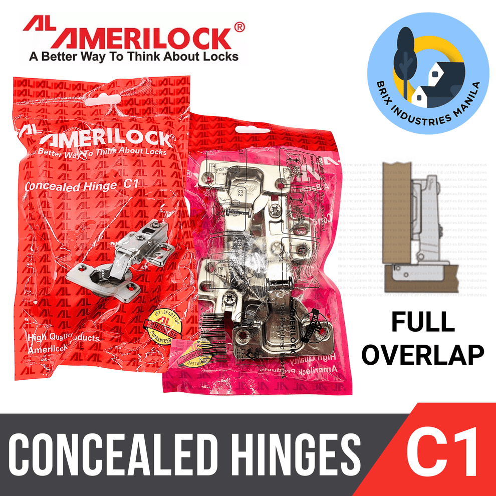 Amerilock Original Concealed Hinges C1, C2, C3 (1 Pair) Full Overlap ...