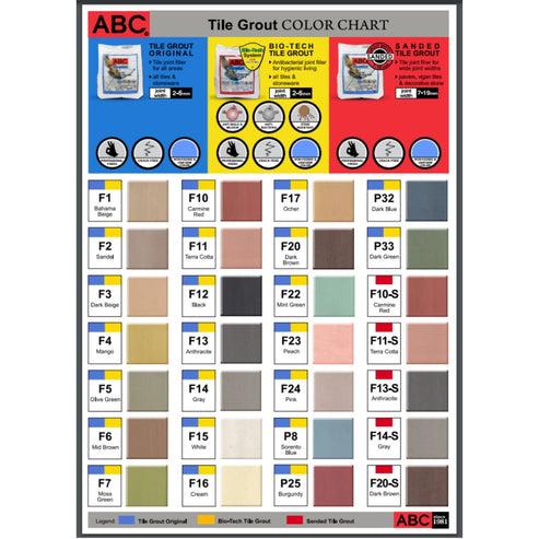 ABC Tile Grout Original 2kg 23 Colors Available Tile Joint Filler