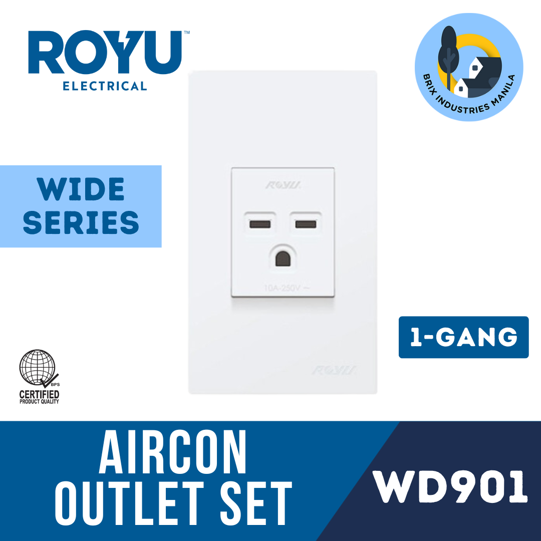 Royu Wide Series 1 Gang Aircon Outlet Set WD901 – Brix Industries Manila