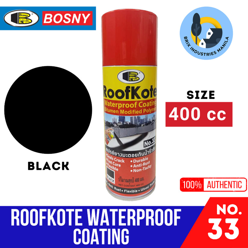 Bosny Roofkote Waterproofing Coating 400cc Black Bitumen Modified Poly ...