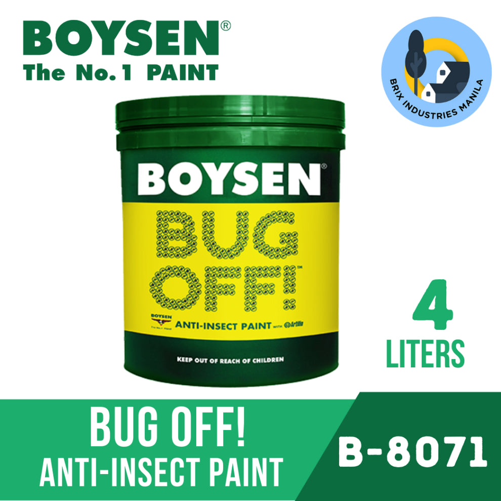 Boysen Bug Off Flat White 4 Liters (Gallon) B-8071 Anti-Insect Paint w ...